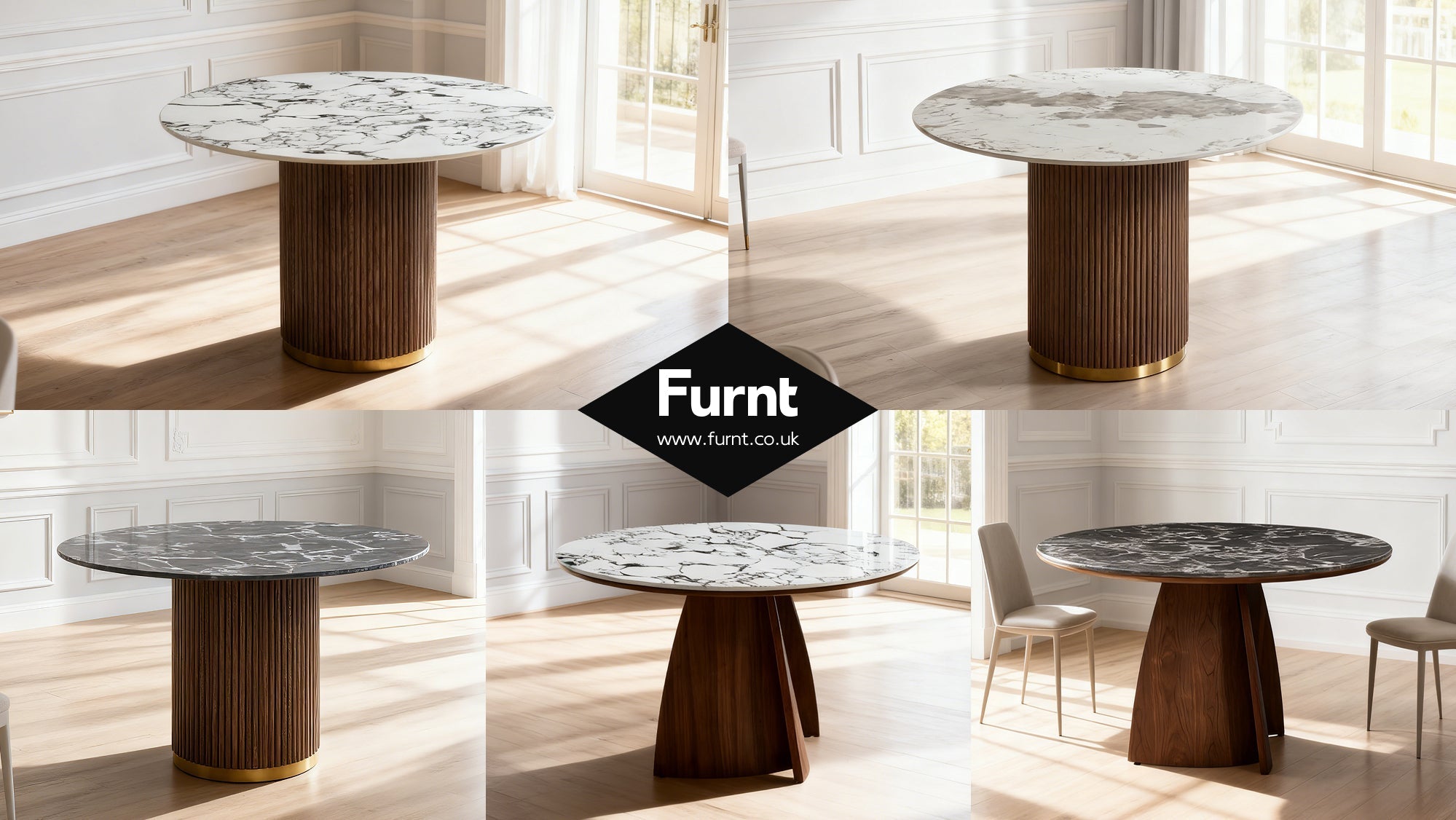 Marble Dining Tables with Dark Walnut Legs: Where Sophistication Meets ...
